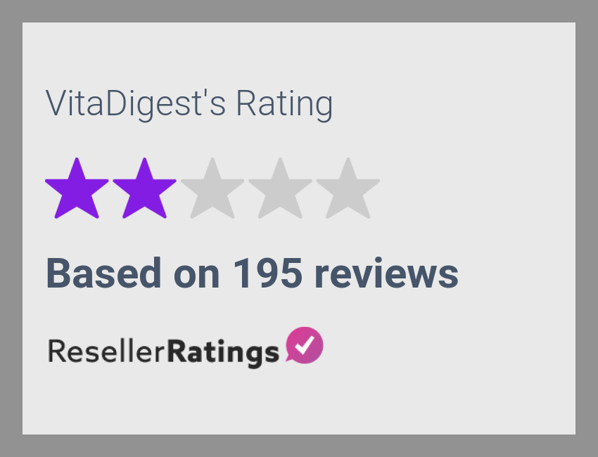VitaDigest Reviews | 195 Reviews of Vitadigest.com | ResellerRatings